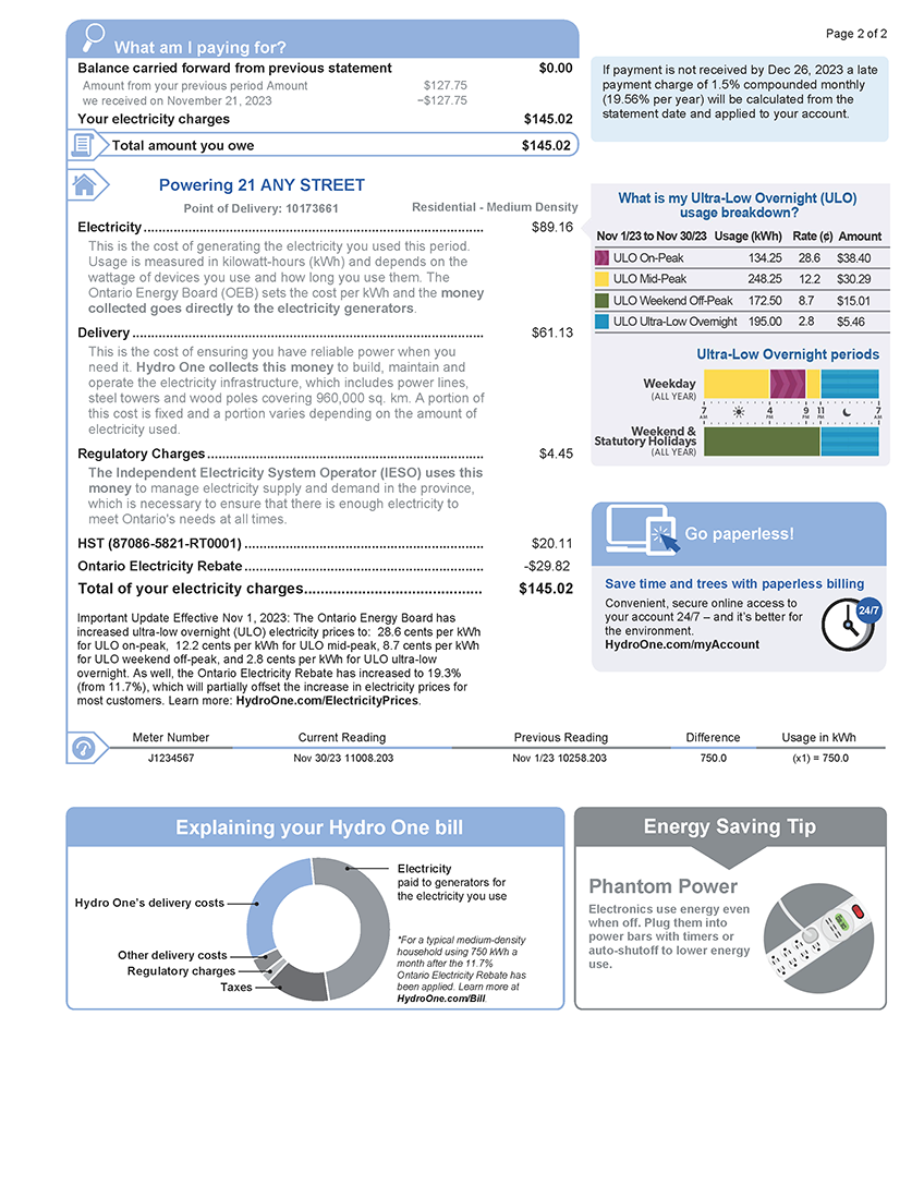 Understand My Bill: Ultra-Low Overnight (ULO) | Hydro One